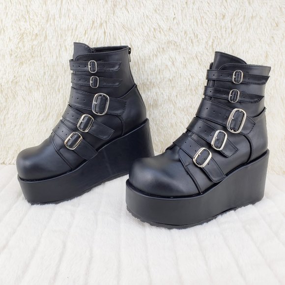 Demonia | Shoes | Platform Goth Punk Rave Ankle Boots Multiple Strap ...